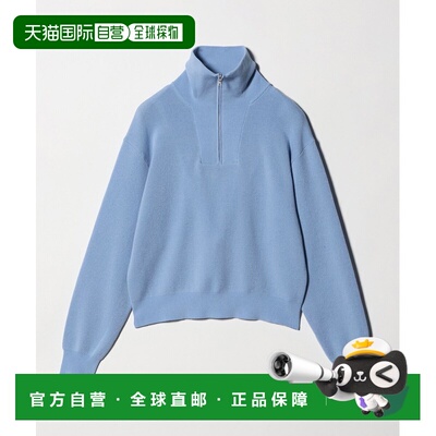 1h可退 日本直邮green label relaxing 女装 半拉链针织开衫 纯棉