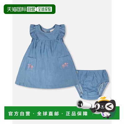 自营deux par deuxLight Blue Chambray Dress and Bloomer Set L