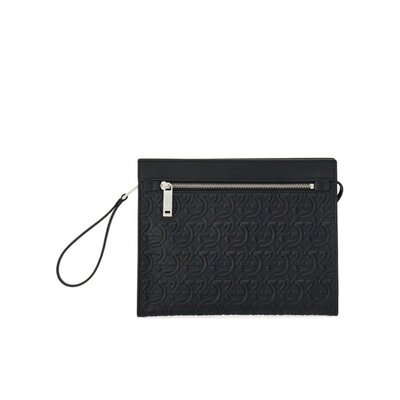 Salvatore Ferragamo GANCINI徽标手拿包 241482