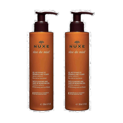 欧洲直邮Nuxe欧树槐花蜜特润卸妆洁面凝胶啫喱200MLx2瓶装正品