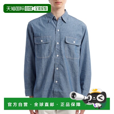 韩国直邮ORSLOW 带翻盖口袋的浅蓝色工装衬衫 (01-8064-84K) 长袖