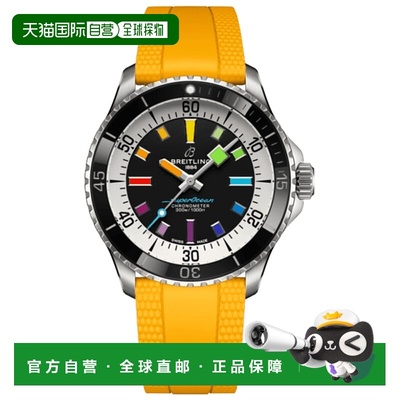 自营 Breitling Superocean Automatic 42 Black Dial Yellow Rub