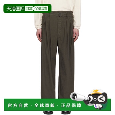 1h可退 香港直邮潮奢 Lemaire 男士 棕色 Belted Pleated 长裤 PA