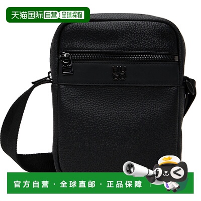 1h可退 香港直邮潮奢 HUGO 雨果 男士 黑色 Hardware Faux-Leathe