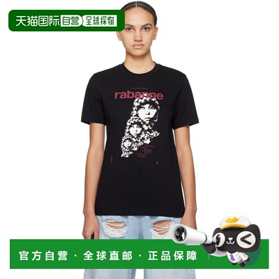 1h可退 香港直邮潮奢 Rabanne 女士 黑色 Visconti-Inspired T恤