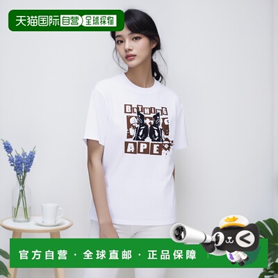 1h可退 日本直邮A BATHING APE 男女同款 放克猿人宽松圆领短袖T