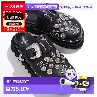 日本直邮 TOGA PULLA 孔眼金属鞋 AJ1058 女式皮革孔眼金属钉鞋鞋