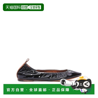 自营Lanvin Calfskin Ballet Women's Flats - black 美国奥莱直
