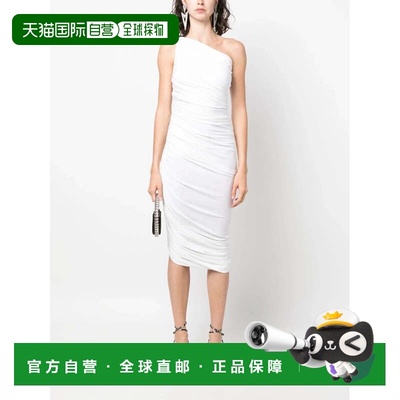 自营Norma Kamali Diana Dress Women's  White Ruched One Shoul