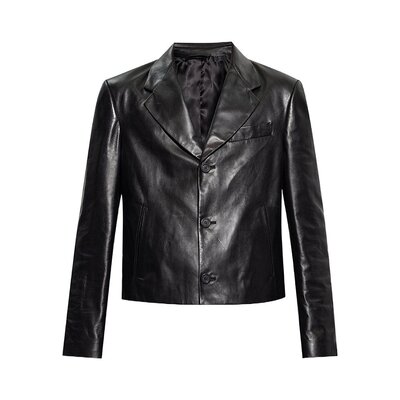 Salvatore Ferragamo 长袖皮夹克 142199