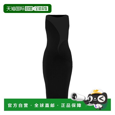 自营wolfordSatin Sheer Dress - shiny black 美国奥莱直发性感