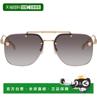香港直邮versace 范思哲 女士 金色飞行员太阳镜 0VE229610028460