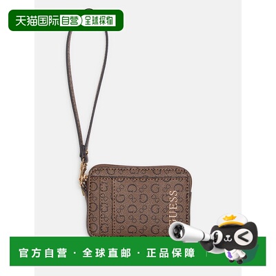 自营guessEldoria Enlarged Logo Small Zip Wristlet Wallet - n