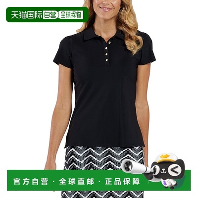 自营 Jude Connally Angelica翻领上衣-黑色 美国奥莱直发短袖