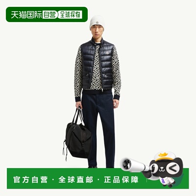 自营欧洲直邮Moncler盟可睐 Gui男士午夜蓝色尼龙可收纳羽绒马甲