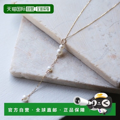 1h可退 日本直邮cui-cui K10YG 淡水珍珠Y字项链 783411吊坠