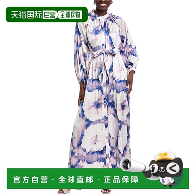 自营 Gracia According褶皱缎面衬衫连衣裙-米色 美国奥莱直发