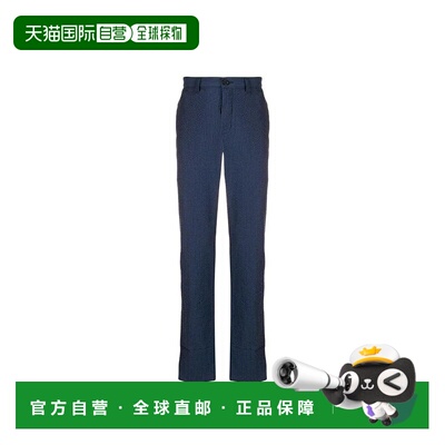 香港直邮Loewe 海军蓝色细条纹长裤 H2282770IB罗意威直筒裤