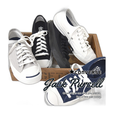 日本直邮CONVERSE匡威经典开口笑帆布鞋JACK PURCELL休闲鞋A11965