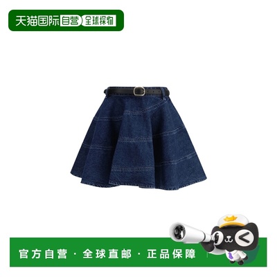 1h可退 香港直邮潮奢 Self-Portrait 女士 Skir 喇叭牛仔迷你牛仔