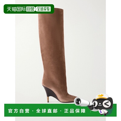 香港直邮KHAITE 女士 Bella 绒面革及膝靴子 F11171046775