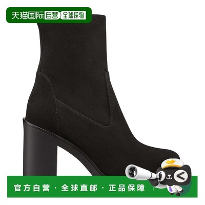 自营Stuart Weitzman Bethenny 80 Suede Zip Bootie - black 美