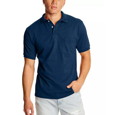 Hanes|EcoSmart 男士口袋 Polo 衫，2 件装