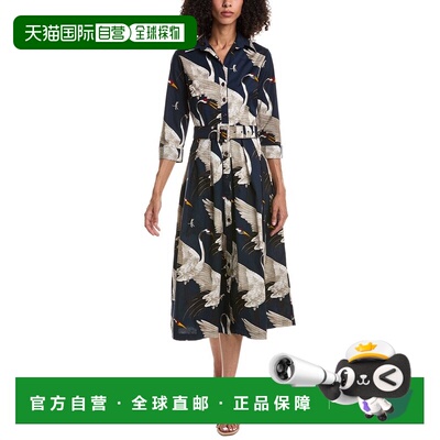 自营samantha sung萨曼莎 桑德 奥黛丽衬衫连衣裙-蓝色 美国奥莱