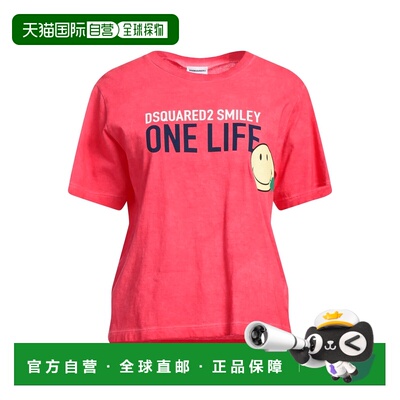 香港直邮潮奢 Dsquared2 二次方 女士 T恤 red红色 舒适时尚