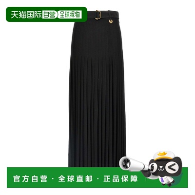 香港直邮BURBERRY 女士半身裙 8107609 SS2025 黑色 Pleated Skir
