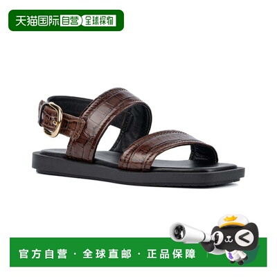 自营Aquatalia Joni皮革凉鞋-棕色 美国奥莱直发新款