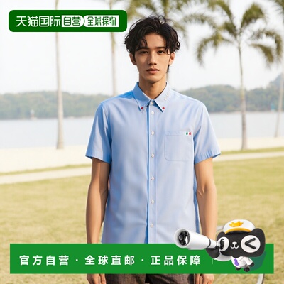 日本直邮JACKED 男士泳衣短袖纽扣牛津衬衫领胸口袋 FOOTMARK 820