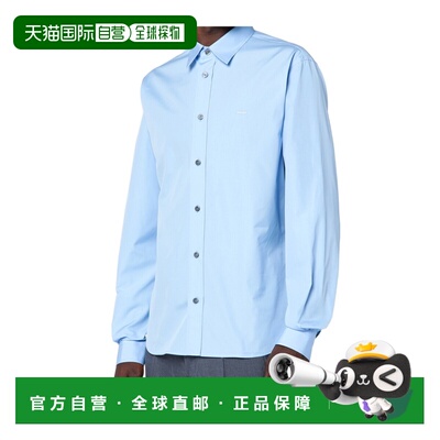 香港直邮PRADA 男士衬衫 UCN61110IVSWMOF0YRX AW2025 蓝色长袖