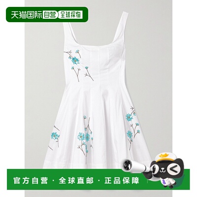 香港直邮Staud 女士 Wells 褶裥精饰棉混纺府绸迷你连衣裙 R25P23