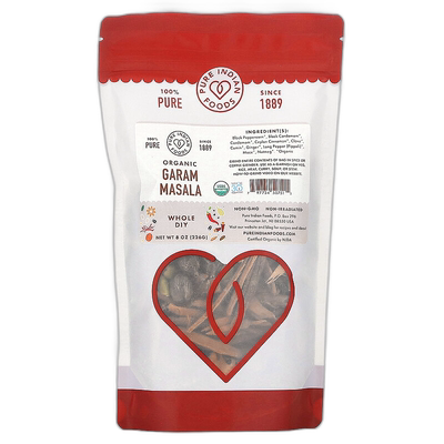 香港直邮Pure Indian Foods,有机辛辣香料粉，整粒纯手工，8 盎司