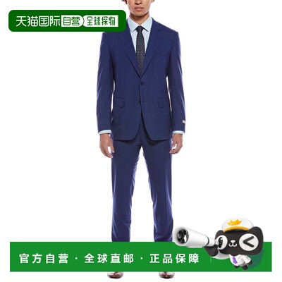 自营Canali 2pc Wool Suit - blue 美国奥莱直发