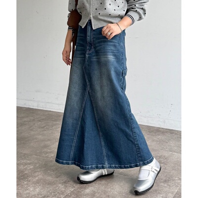 1h可退 日本直邮CPCM女装弹力牛仔A字裙 PGL1061301A0001