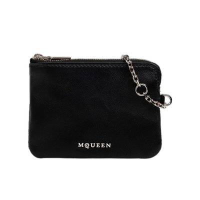 alexandermcqueen亚历山大麦昆女士徽标拉链手拿包