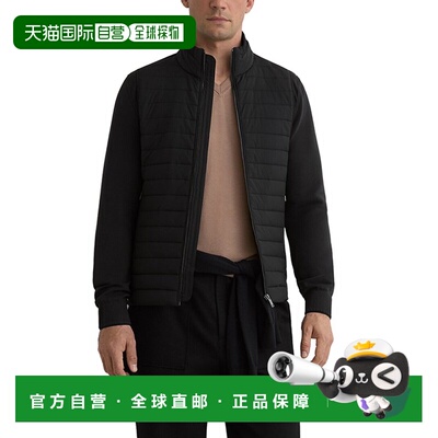 自营Reiss Asher拉链贯穿混合夹克-黑色 美国奥莱直发