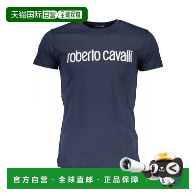 自营Roberto Cavalli Cotton Men's T-Shirt - blue 美国奥莱直发