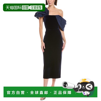 自营Marchesa Notte Stretch Velvet Fitted Cocktail Dress - na