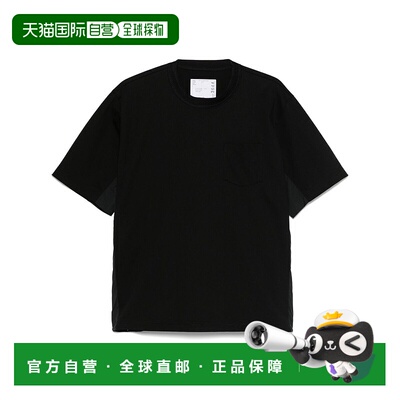 香港直邮Sacai 男士 and Polos T恤黑色T恤 2503644M001