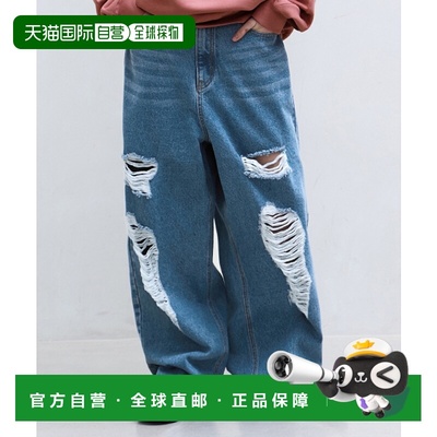 韩国直邮FILLUMINATE 公用牛仔裤 FBESUDP166BL Destroyed Wide D