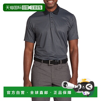 自营 Walter Hagen男式灰色Houndstooth短袖衬衫SRT151-灰色 美国