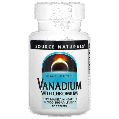 香港直发Source Naturals源美富含钒铬补充剂维持血糖水平90片