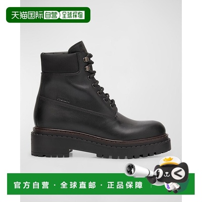 【美国直邮】Prada Chocolate Leather Ranger Booties 女鞋 时装