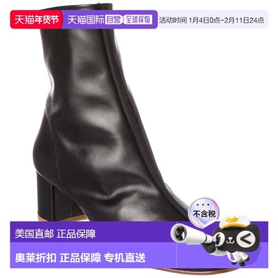 自营By FAR Sofia Leather Bootie - black 美国奥莱直发女靴