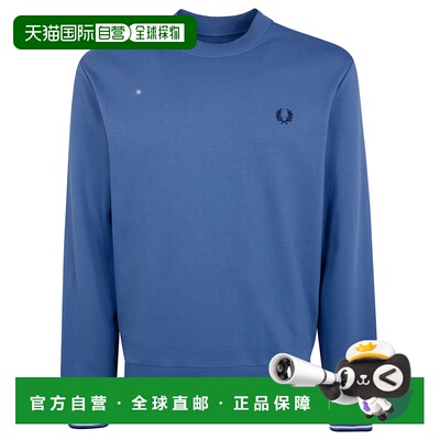 香港直邮FRED PERRY 男士卫衣 FPM75355789A SS2026 蓝色 Crew Ne