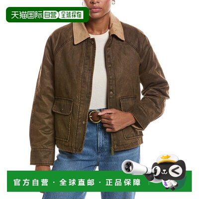 自营7 for all mankind7全人类谷仓夹克-橄榄 美国奥莱直发