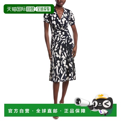 自营Joseph Ribkoff Short Sleeve Midi Dress - blue 美国奥莱直